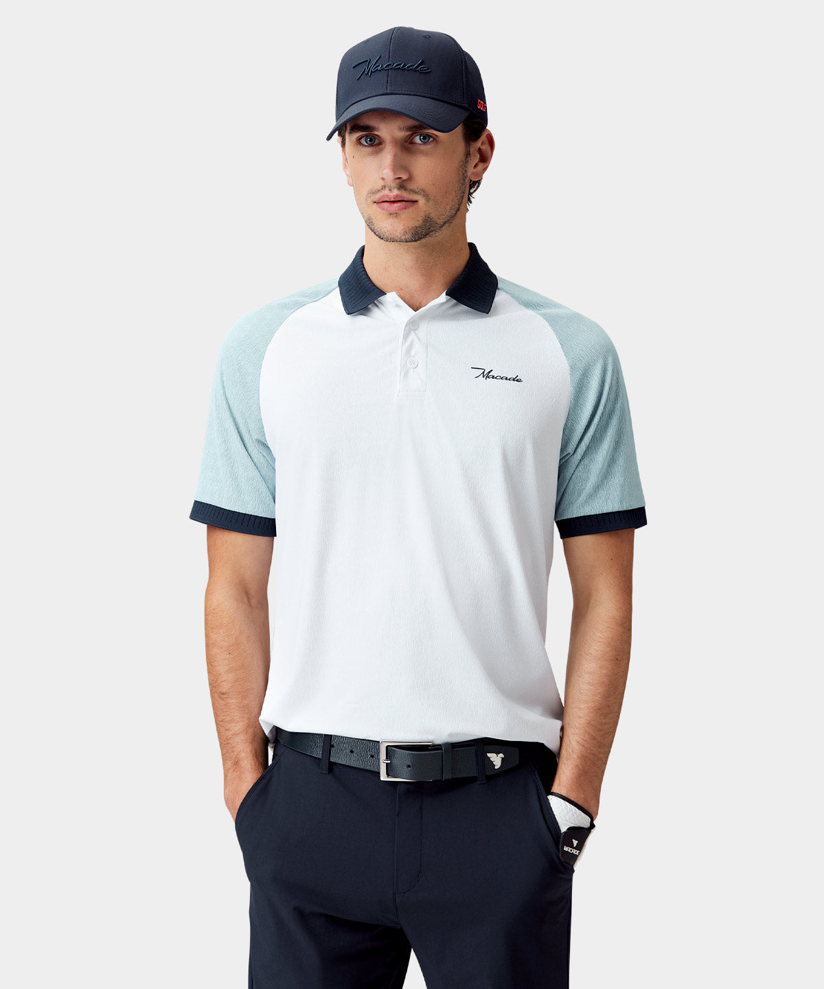 Men's White TR Pro Shirt - Macade Golf