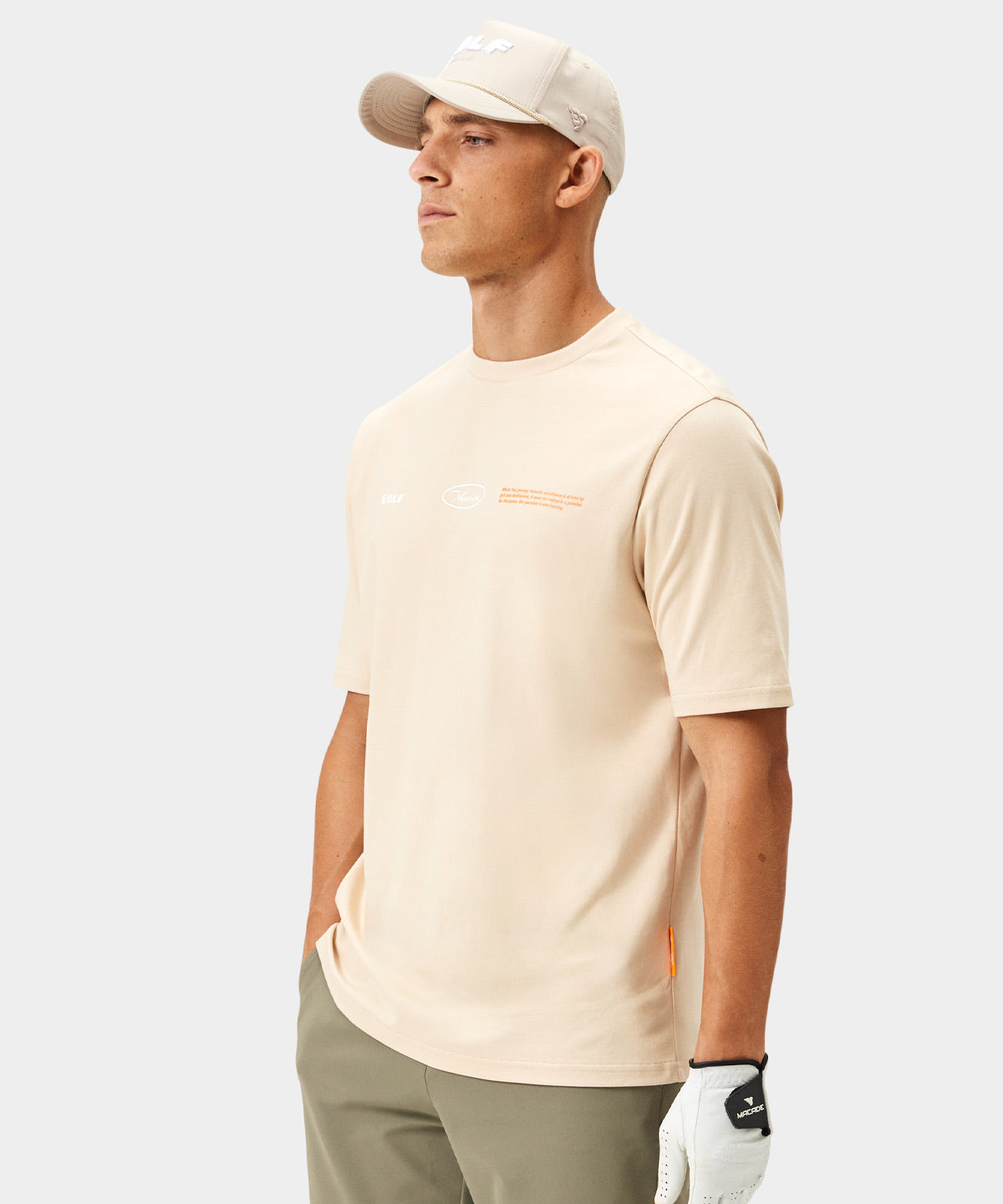 Men's Tan Crossover Tee - Macade Golf