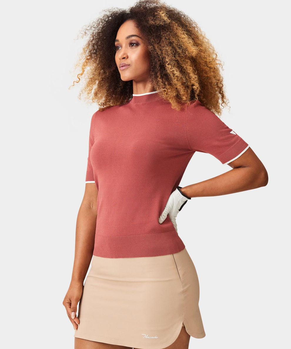 Blush Air Mock Neck Top – Macade