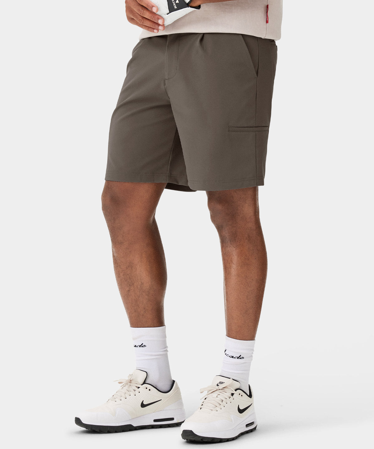 Men's Brown Pleated Players Shorts - Macade Golf