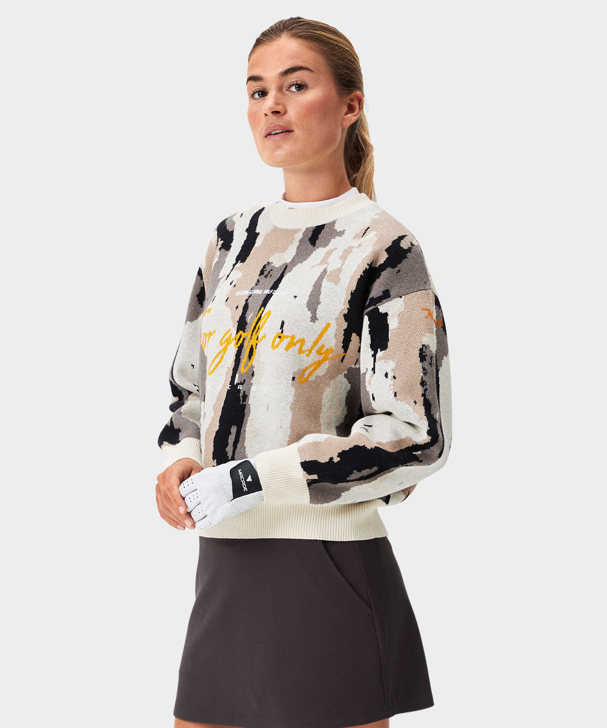 Women's Duce Script Oversized Knit Sweater - Macade Golf