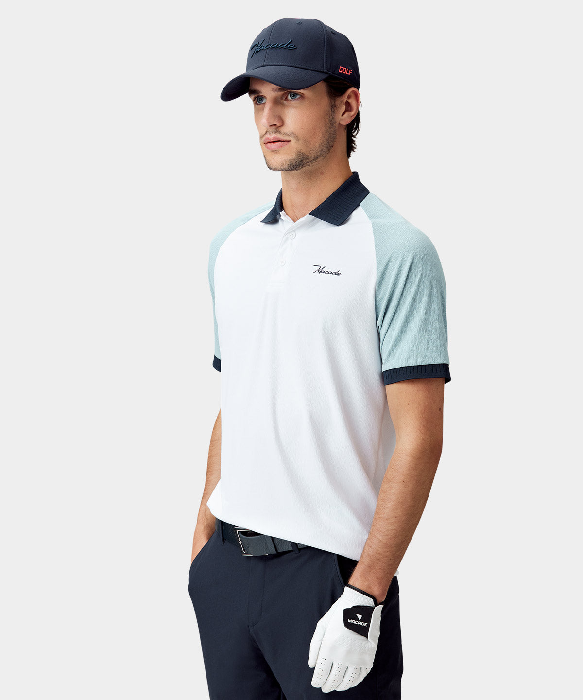 Men's White TR Pro Shirt - Macade Golf