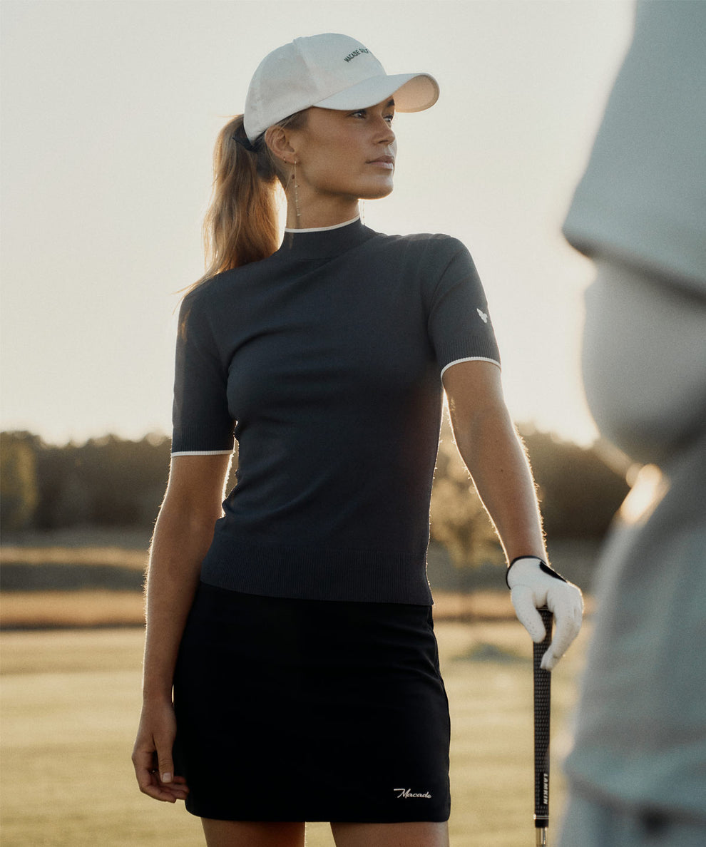 Women's Charcoal Air Mock Neck Top - Macade Golf