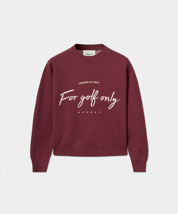 Script Oversized Knit Sweater - Ruby – Macade