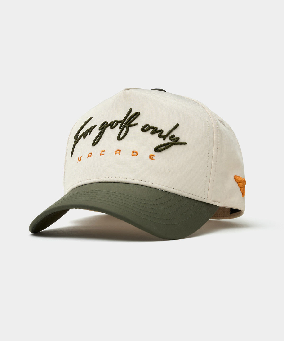 Olive Two-Tone Script Snapback - Macade Golf