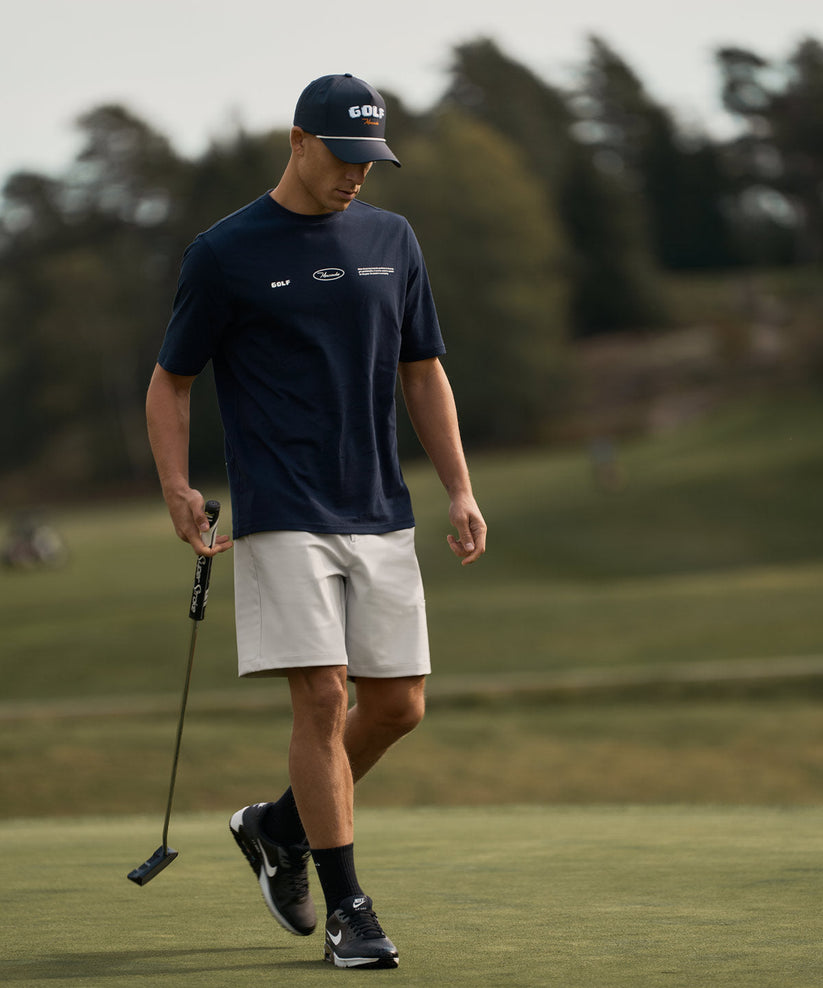 Men's Dark Blue Crossover Tee - Macade Golf