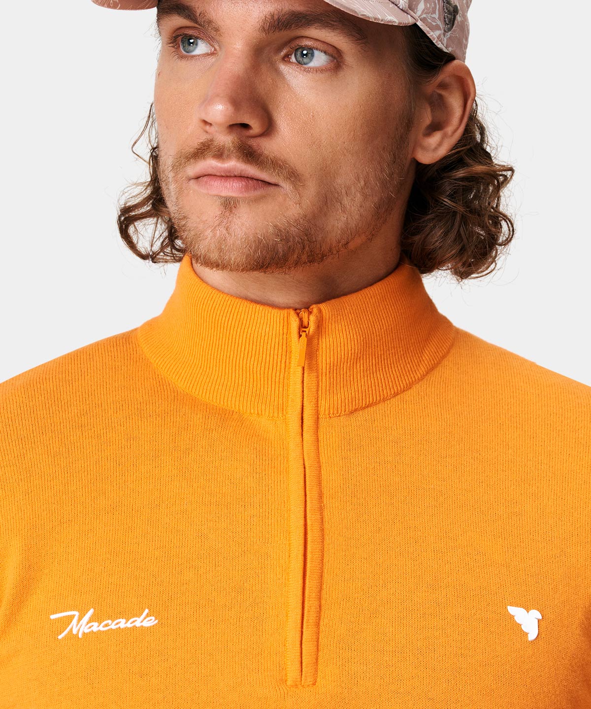Men's Orange TX Tour Quarter Zip - Macade Golf